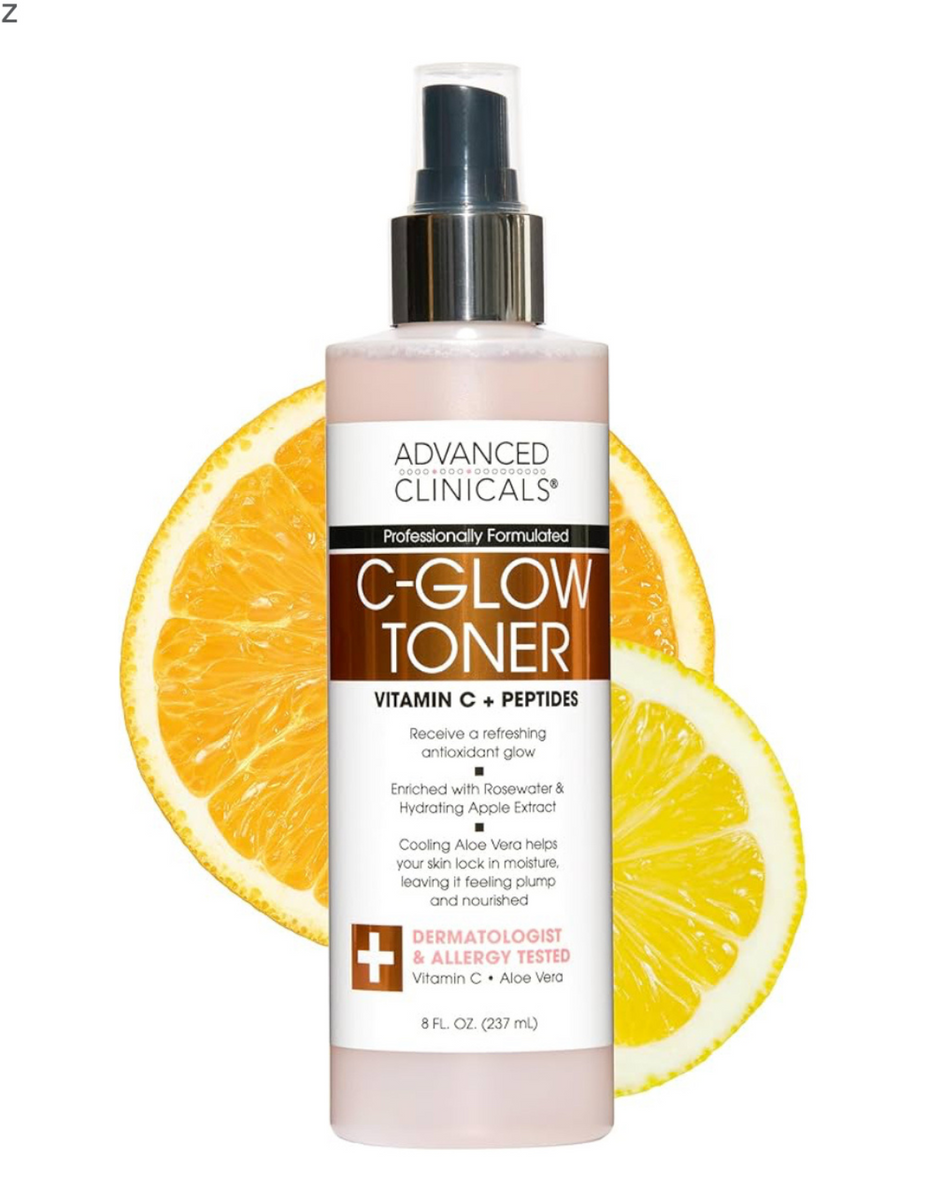 Advanced Clinicals Vitamin C Glow Facial Mist Toner for Face W/Rosewat ...